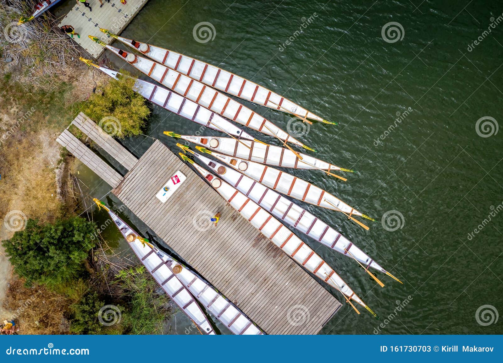 Overhead View of Empty Wooden Dragonboat Stock Image - Image of ...