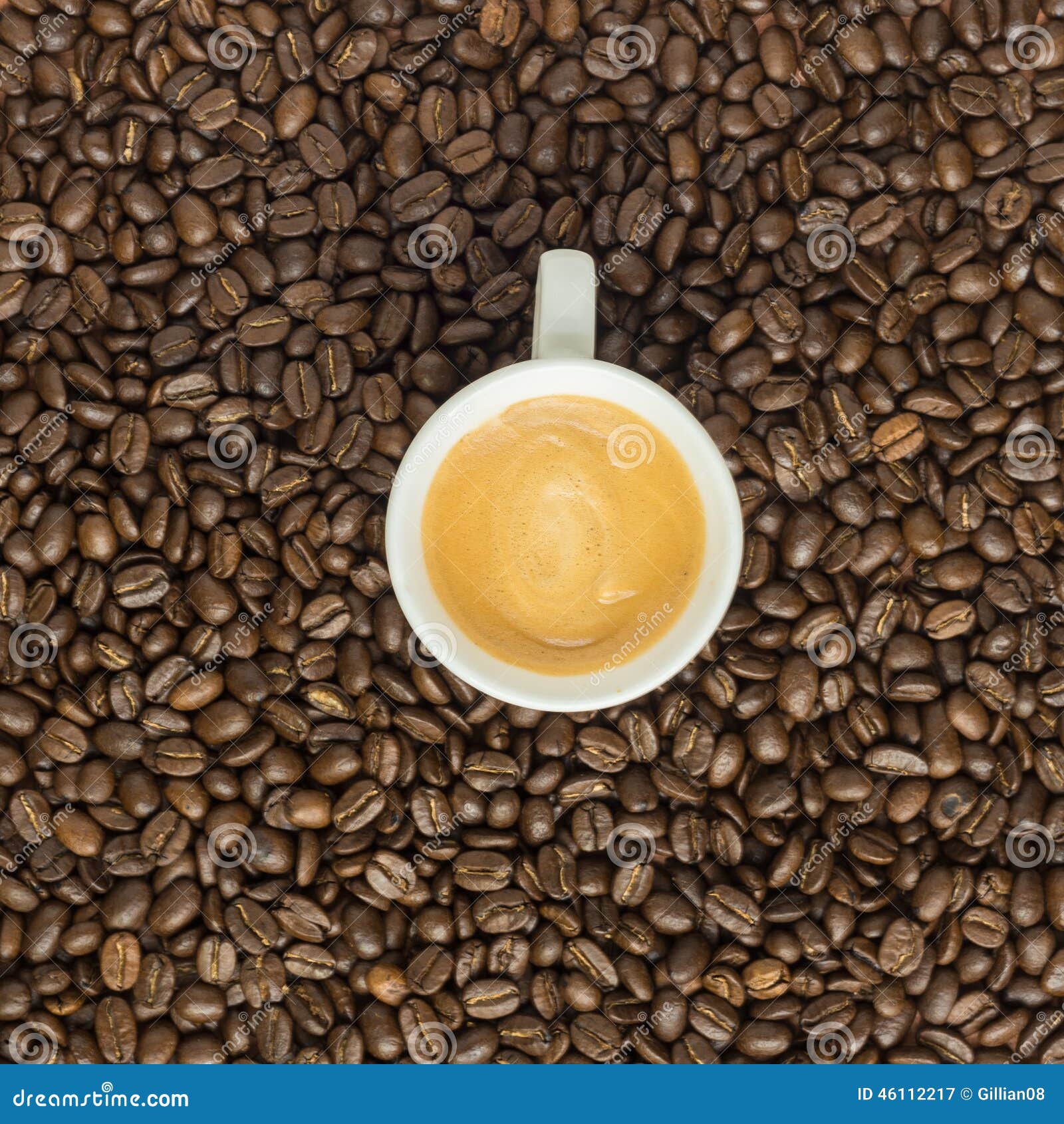 Overhead View of Espresso Coffee on Beans Stock Image - Image of ...