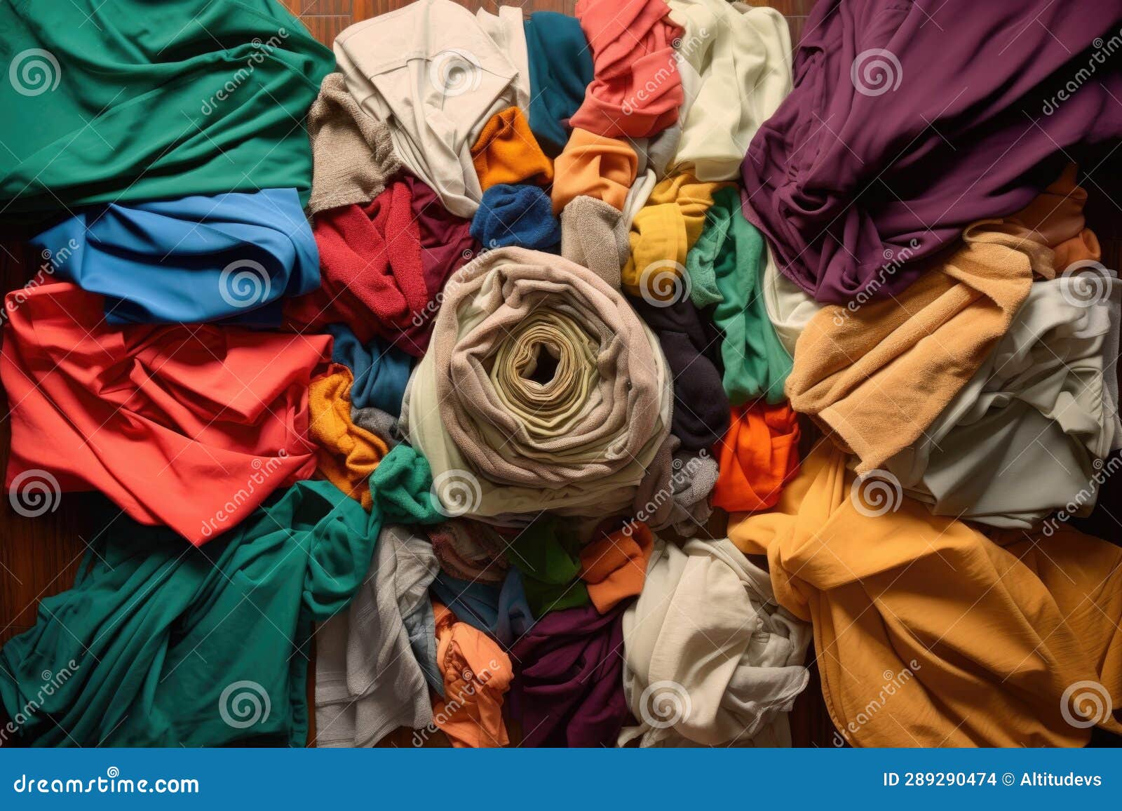 Overhead View of Folded Laundry Ready for Washing Stock Photo - Image ...
