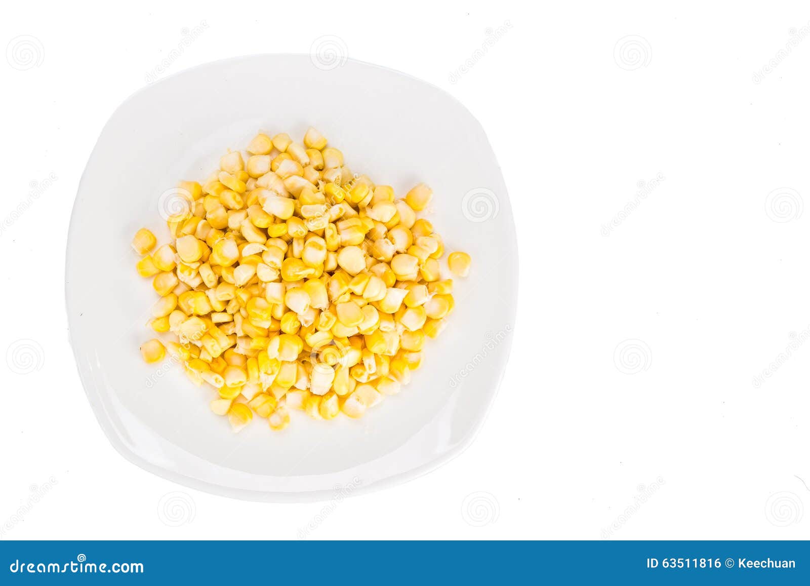 Overhead View of Fresh Corn Maize Kernels on Plate Stock Photo - Image ...
