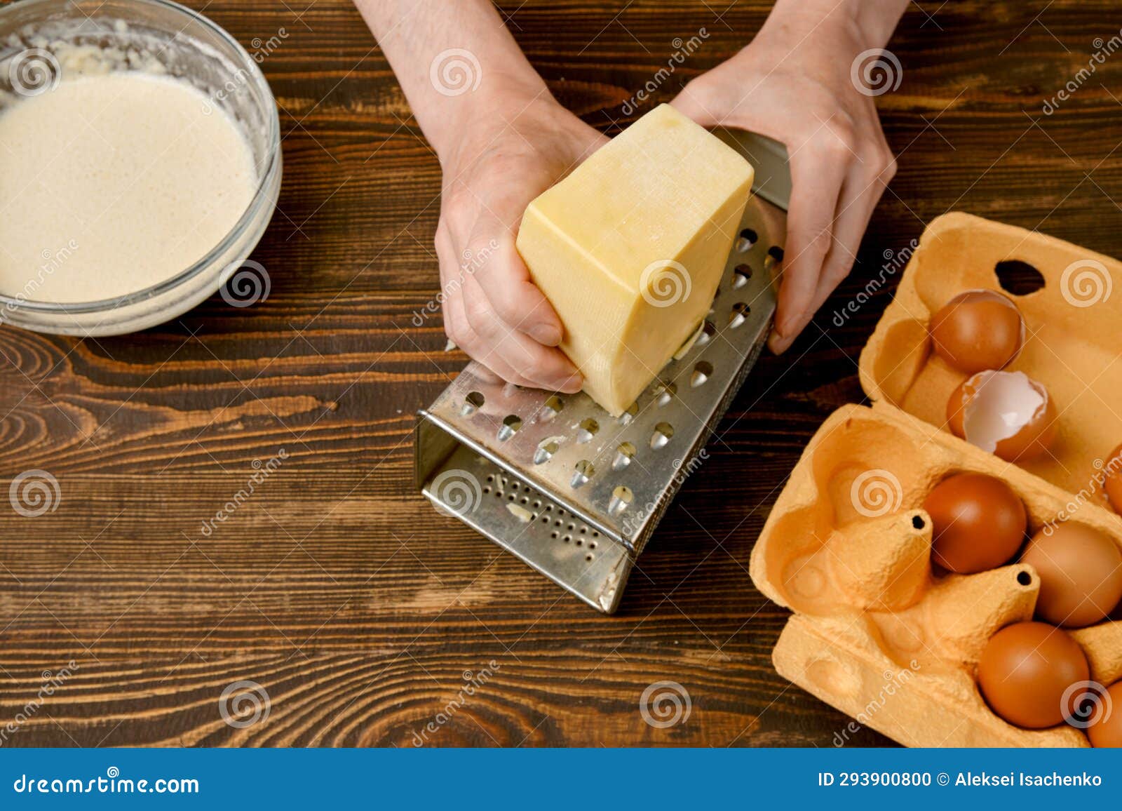 Overhead View of Grating Cheese Stock Photo - Image of process ...