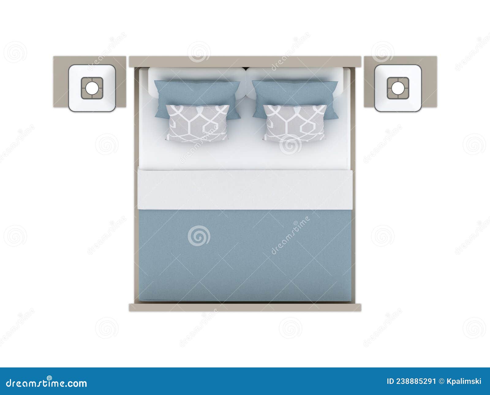 Overhead View of Double Bed Stock Image - Image of decor, overhead ...