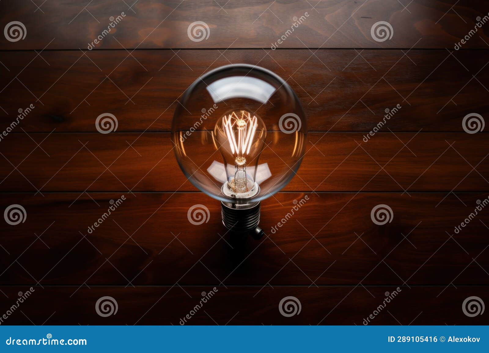 Overhead View of Light Bulb on Table Top AI Generated Stock ...
