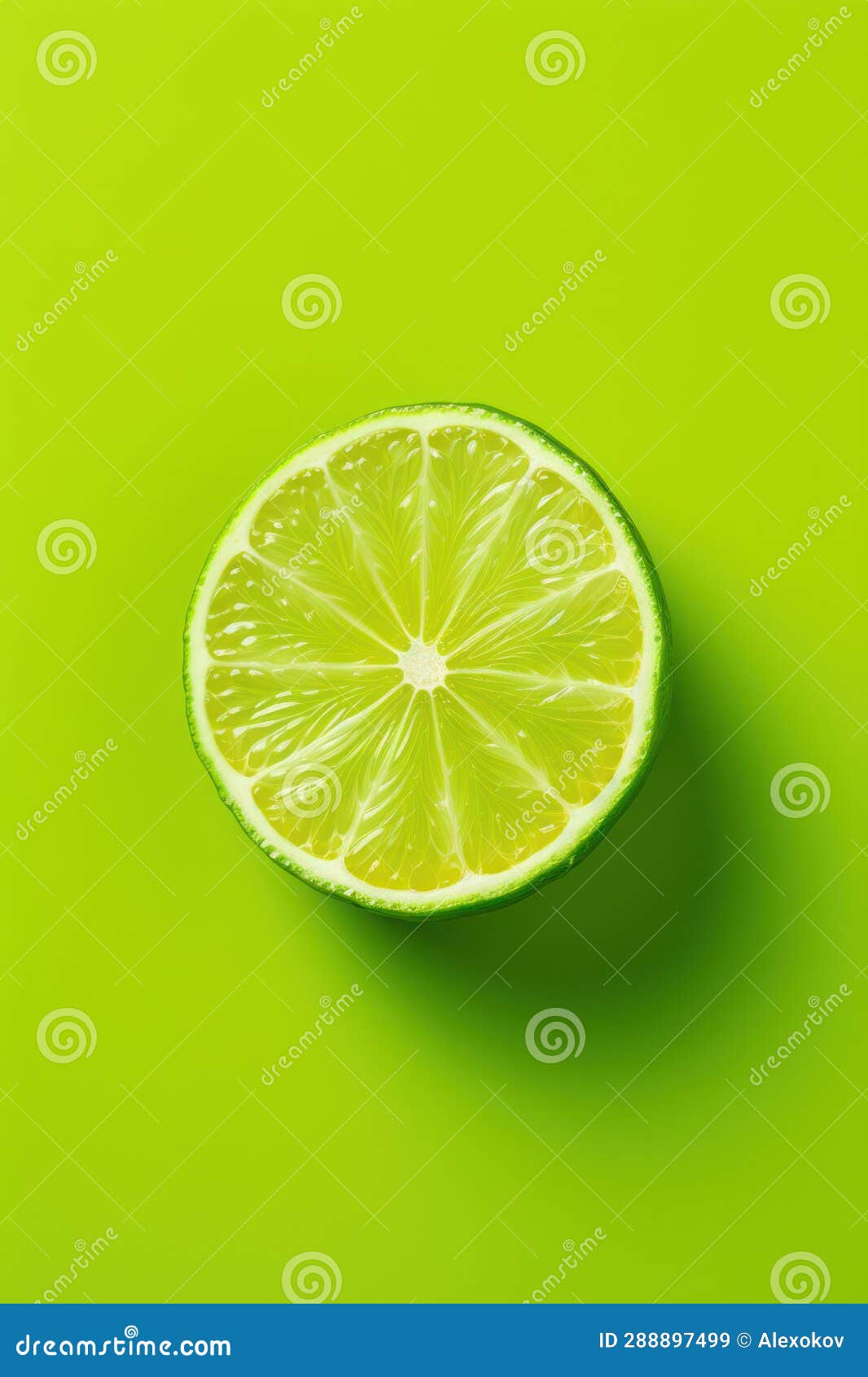Overhead View of Lime on Green Background AI Generated Stock ...