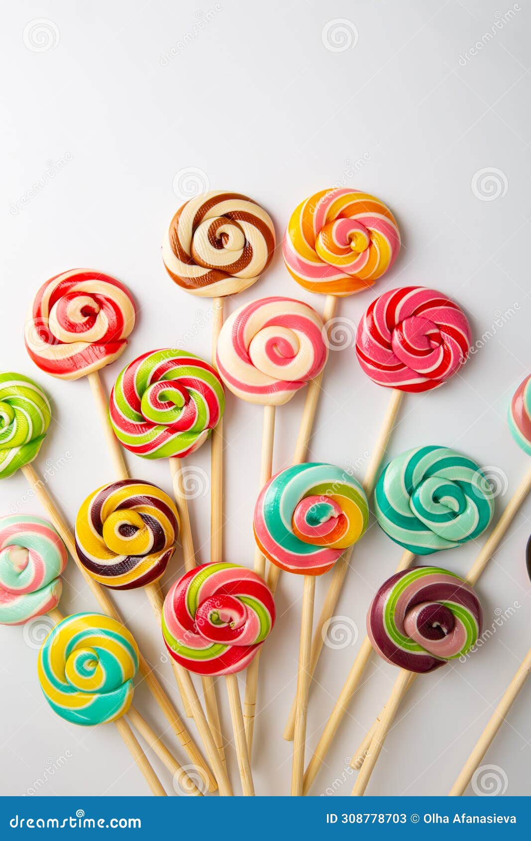 Overhead View of Lollipop Swirl Candy Food Stock Image - Image of retro ...