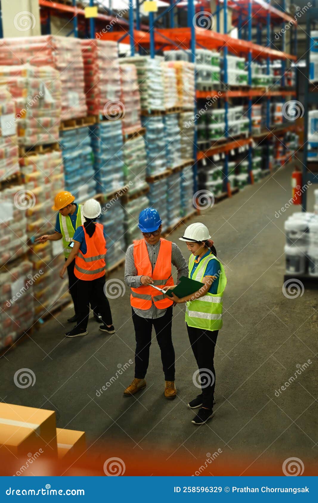 Overhead View of Male Manager and Worker Discussing Work while Walking ...