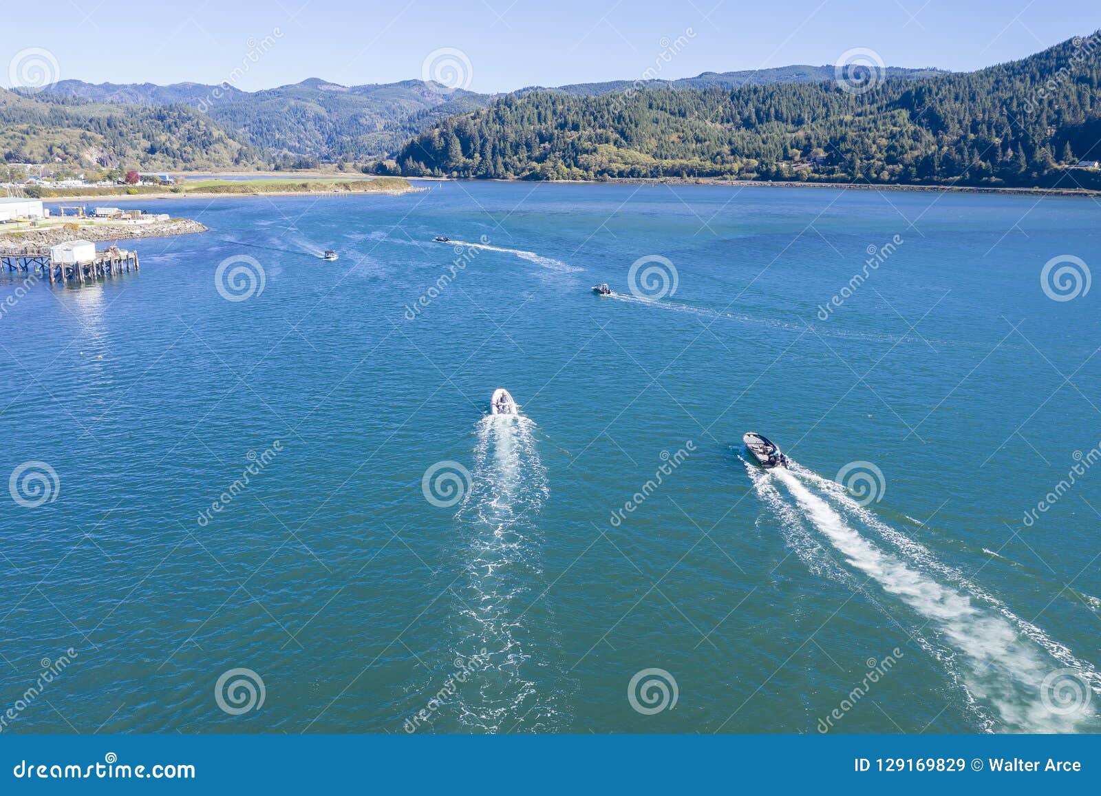 Overhead View of a Marina on the Pacific Coast Highway Stock Image ...