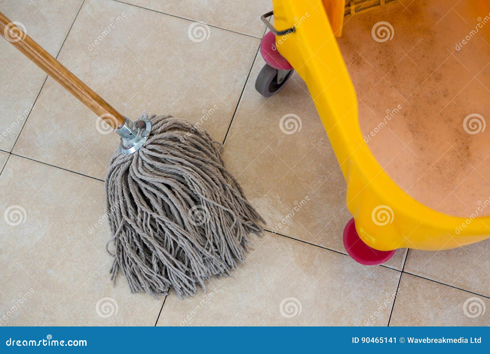 Overhead View of Mop by Bucket Stock Image - Image of life, container ...