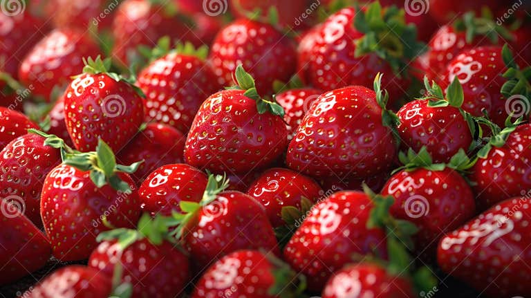 An Overhead View of the Multitude of Strawberries. Background of Fresh ...