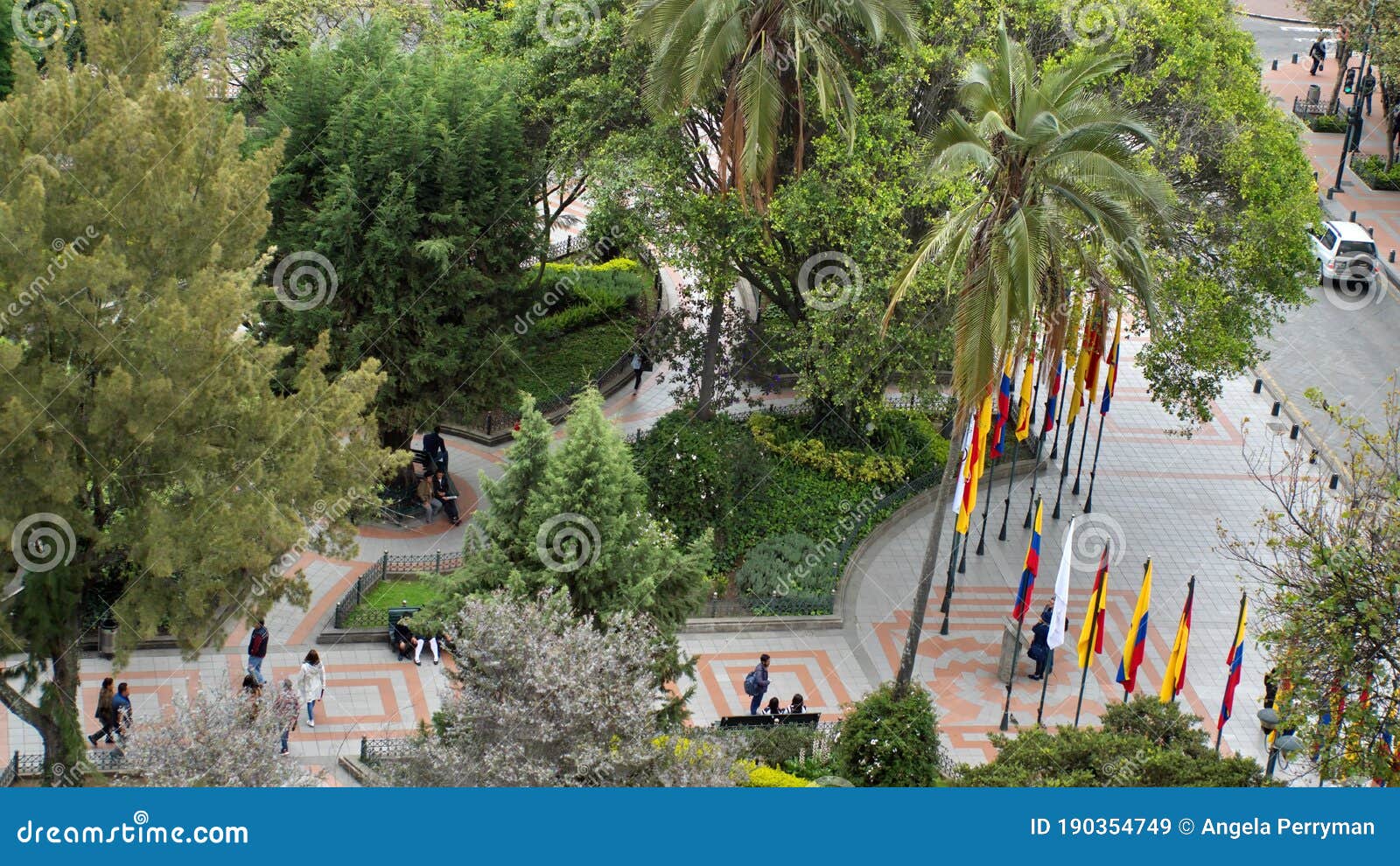 Overhead View of a Park Cuenca Editorial Stock Image - Image of ecuador ...