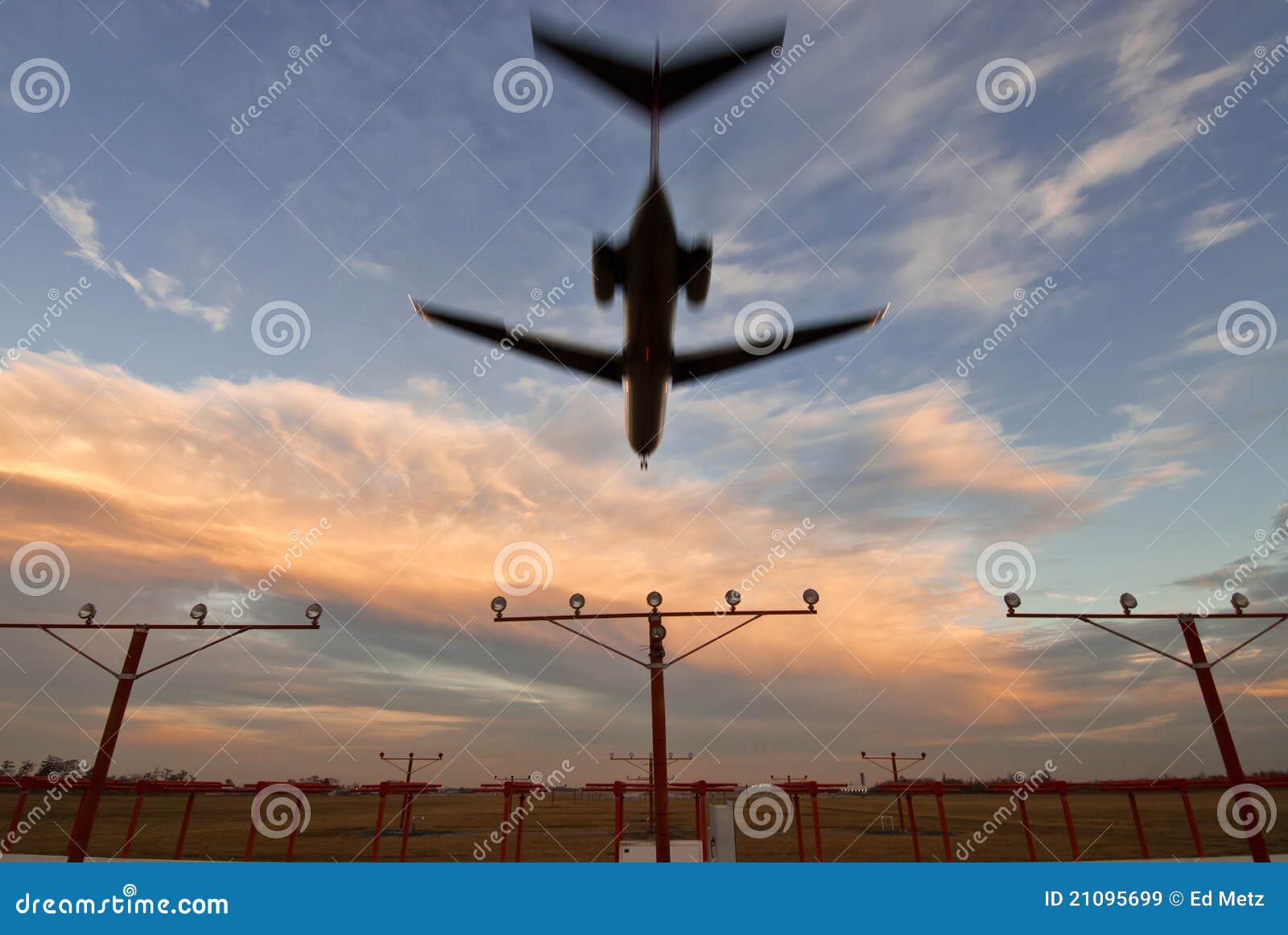 Overhead View of Plane Landing Stock Image - Image of clouds, aircraft ...