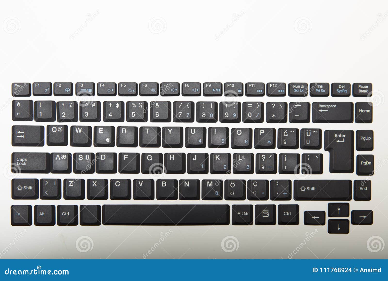 Overhead View of a Qwerty Computer Keyboard Stock Photo - Image of ...