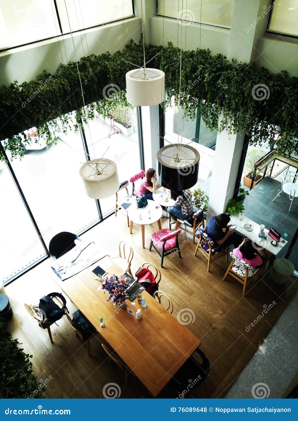 Overhead View of Restaurant Interior Editorial Stock Photo - Image of ...
