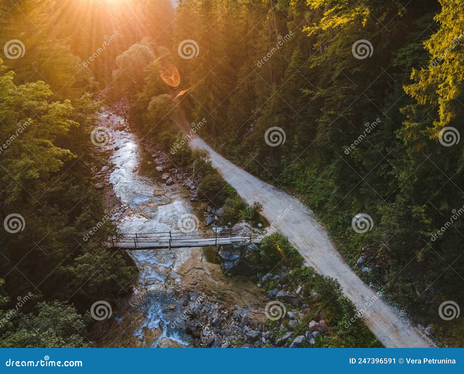 Overhead View of River in Carpathian Mountains Stock Image - Image of ...