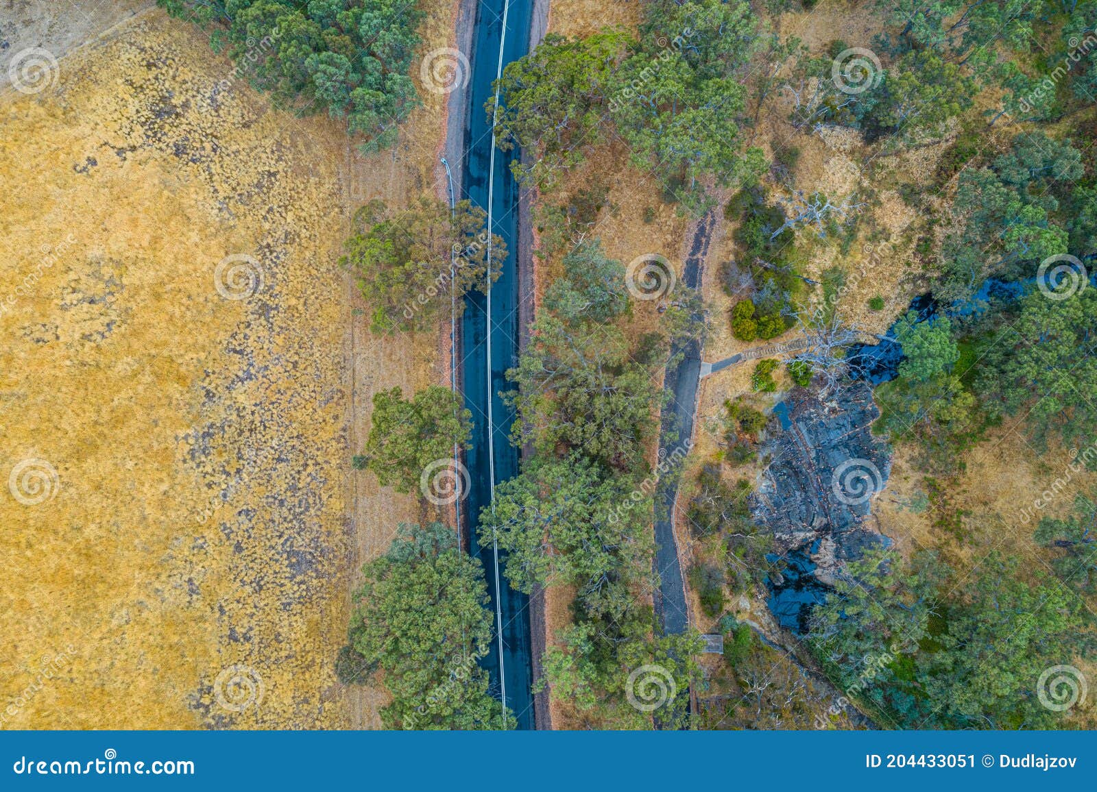 Overhead View of a Road at Fleurieu Peninsula in Australia Stock Image ...