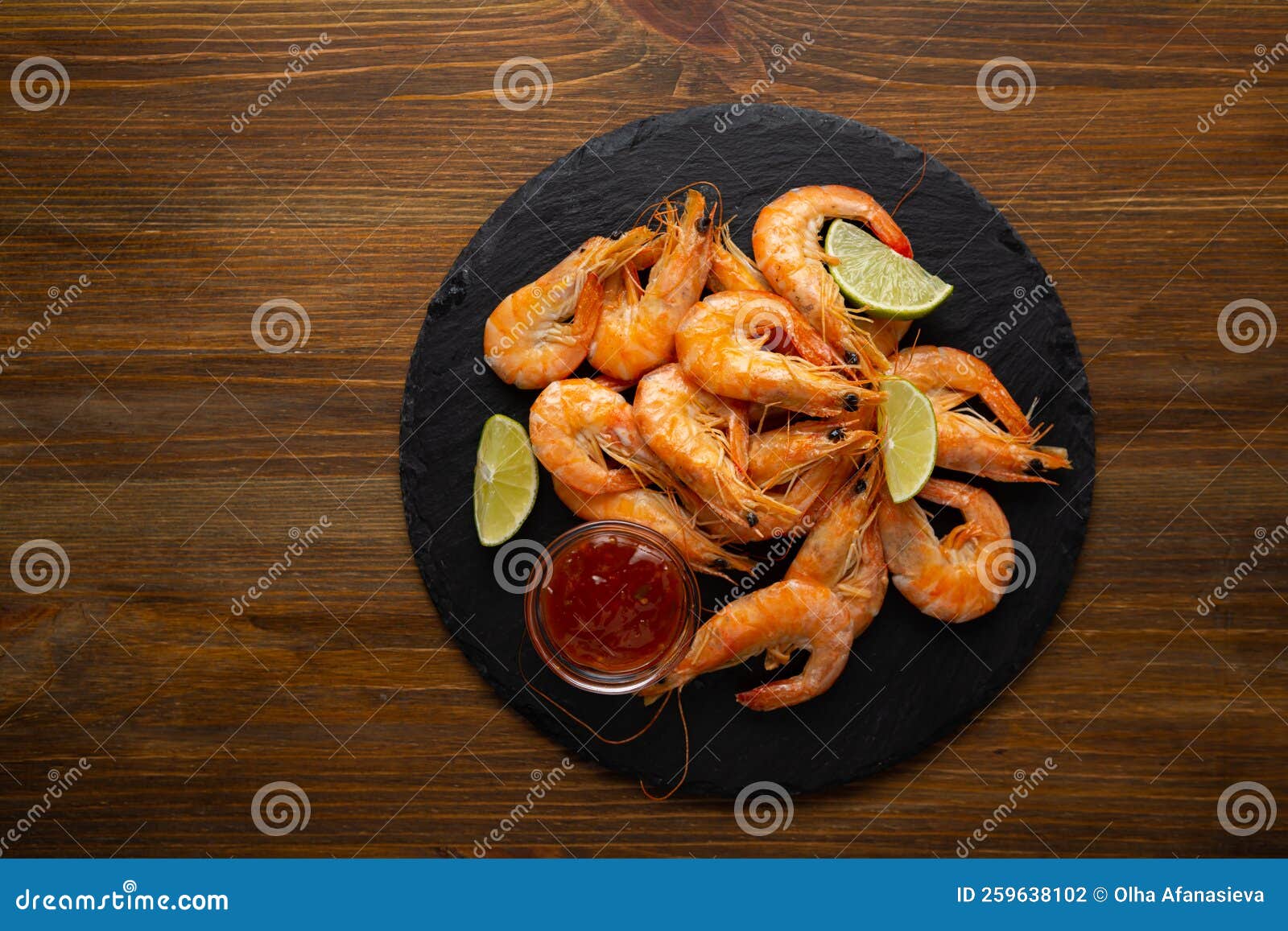 Overhead View of Roasted Prawn on Slate Platter Food Stock Photo ...