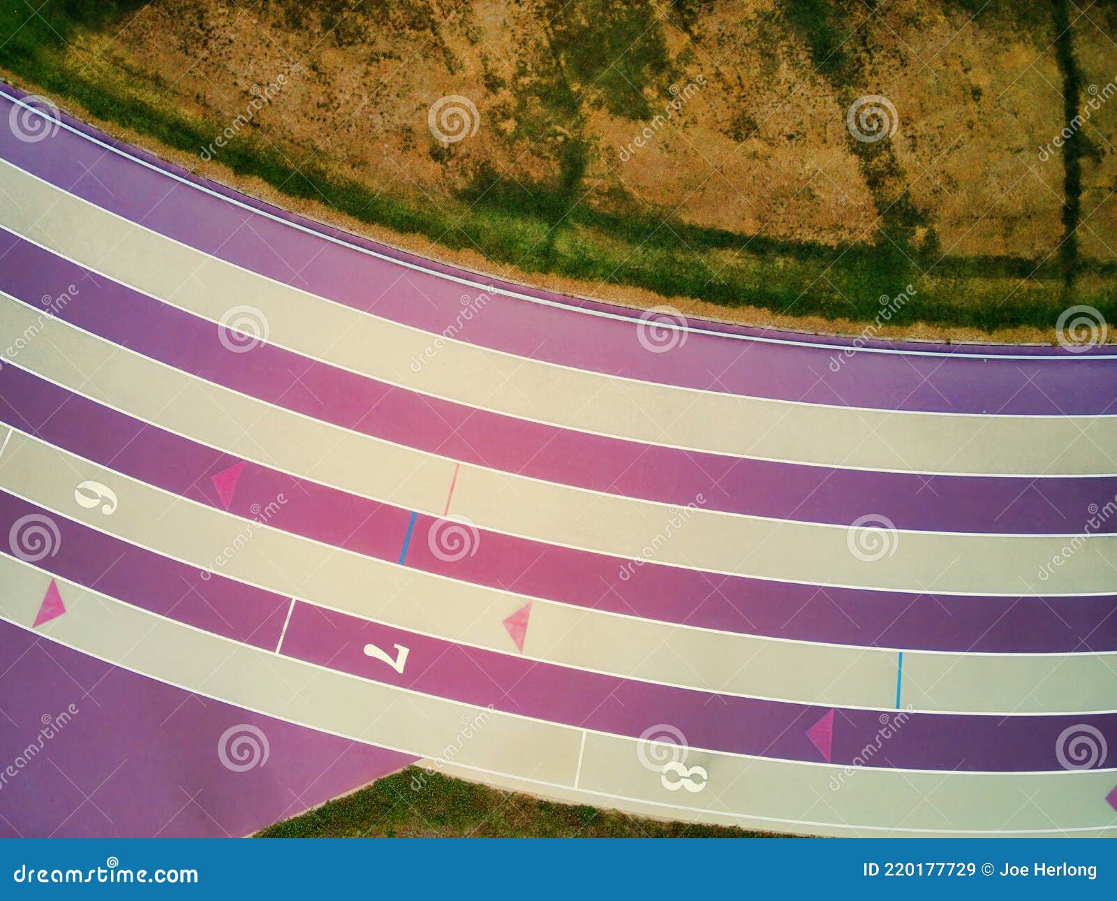 An Overhead View of a Running Track. Stock Image - Image of track ...