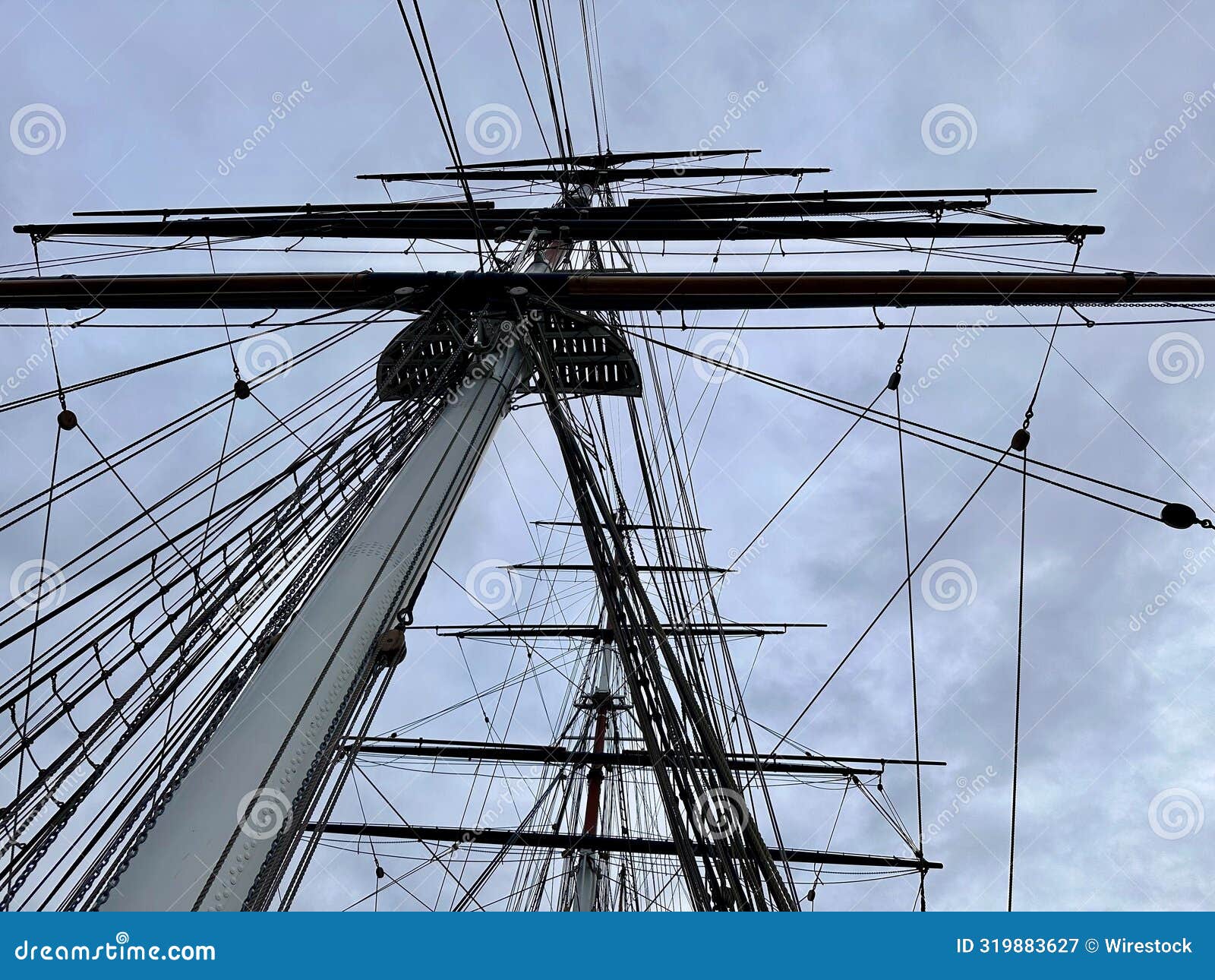 Looking Up at an Over Head View of a Sail Rig Stock Image - Image of ...