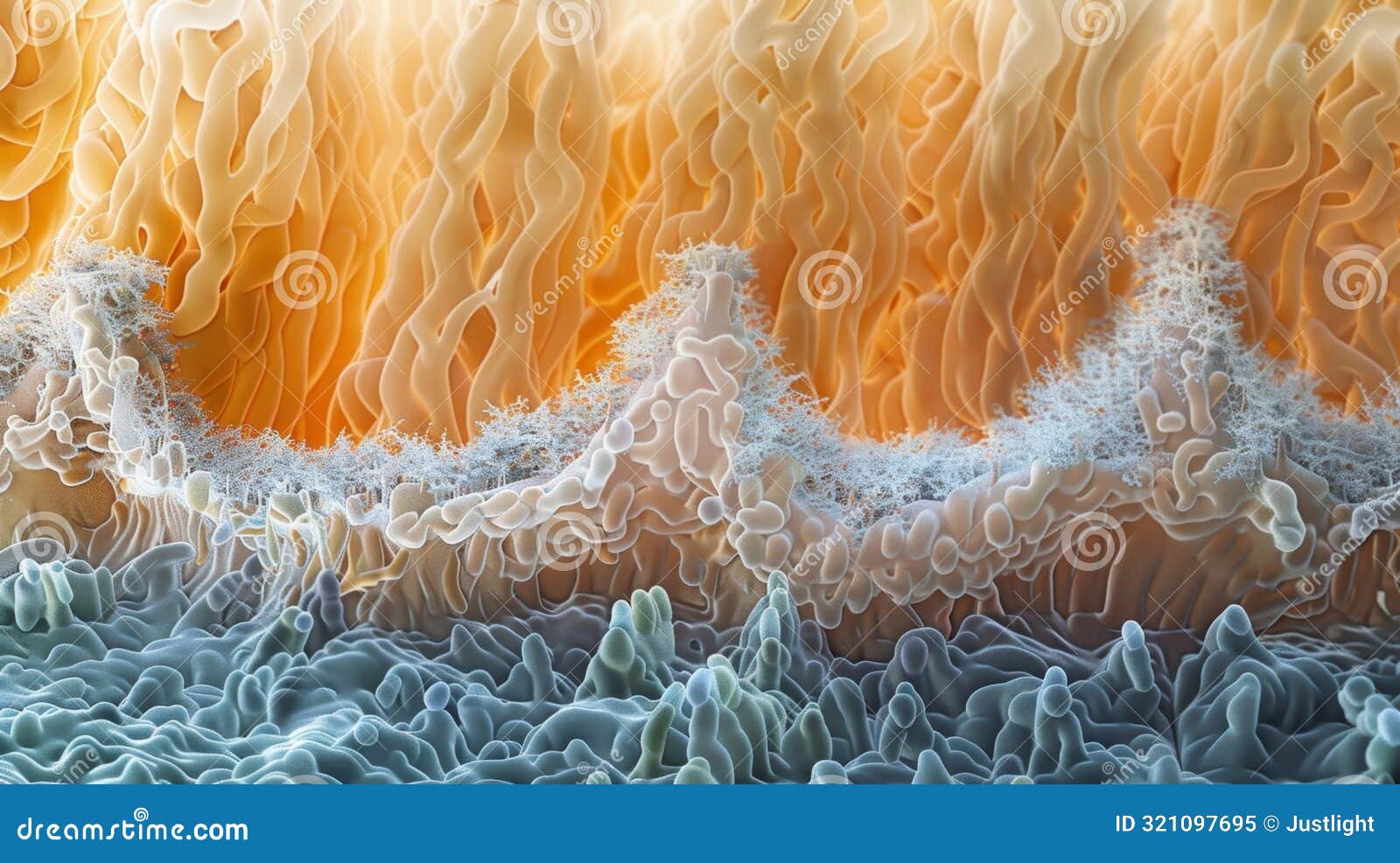 An Overhead View of Simple Columnar Epithelium with a Single Layer of ...