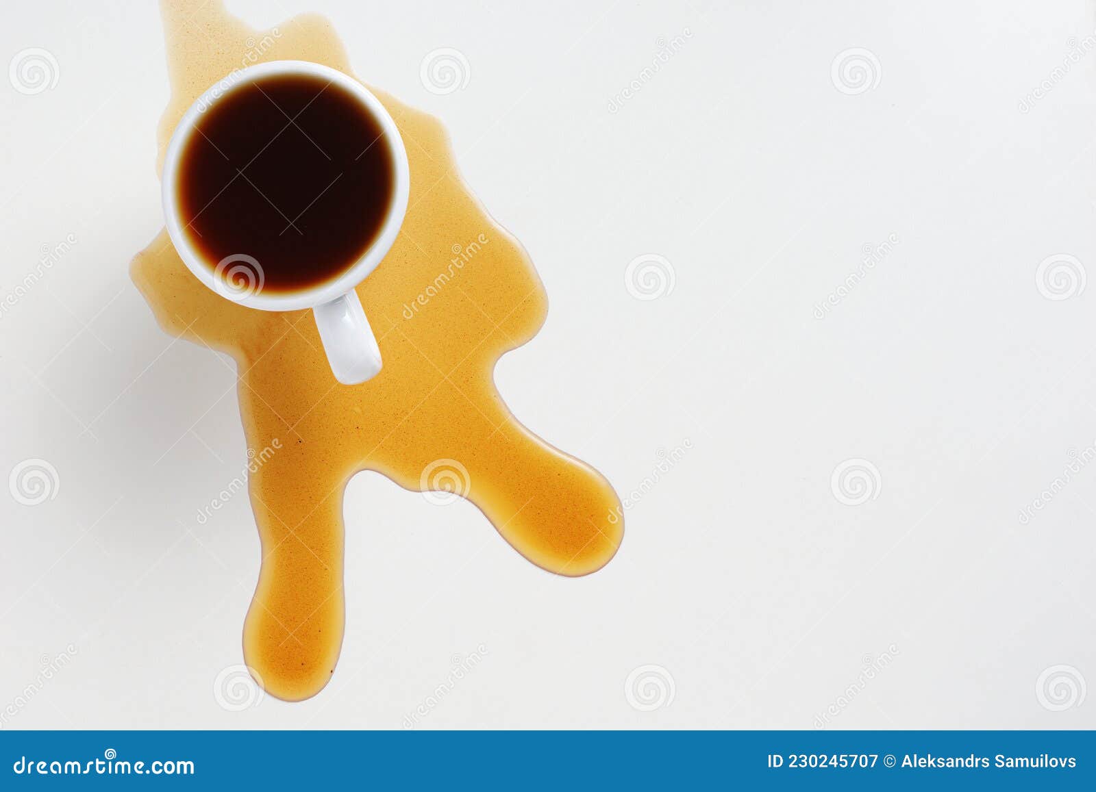 Spilled cup of coffee stock image. Image of liquid, beverage - 230245707