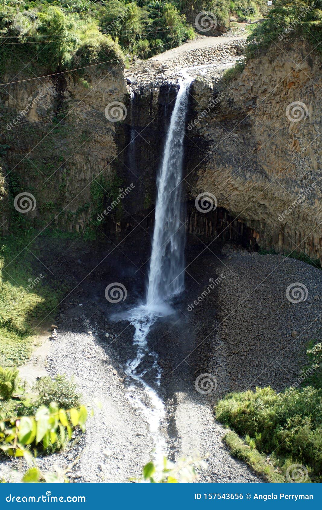 Overhead View of a Waterfall Stock Photo - Image of plunging, water ...