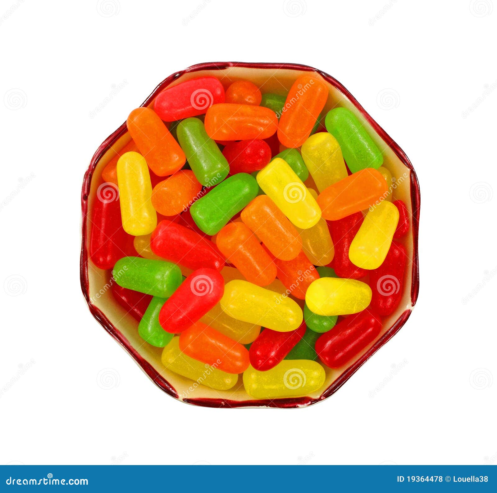 Overhead View Sweet Chewy Candy Stock Photo - Image of orange, octagon ...