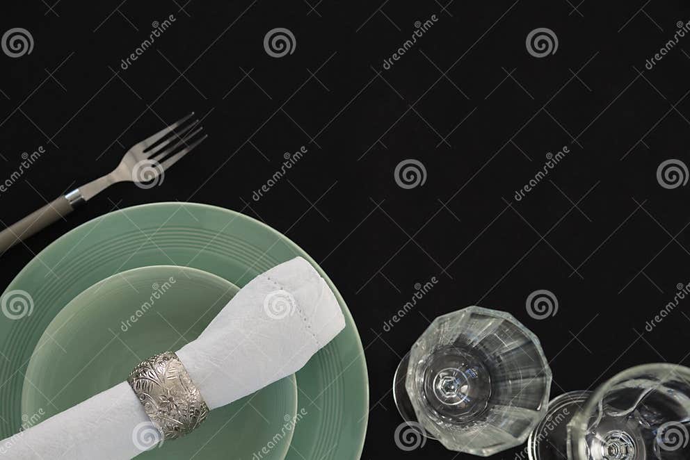 Overhead View of Table Setting Stock Photo - Image of arrangement ...