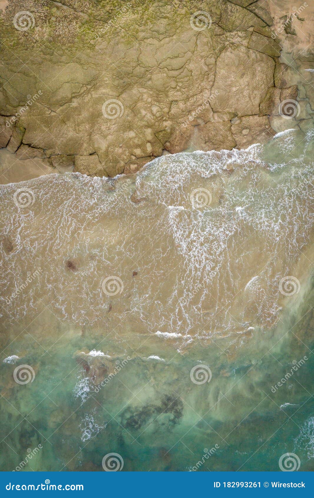 Overhead View To a Seashore, with Pure Turquoise Water Stock Image ...