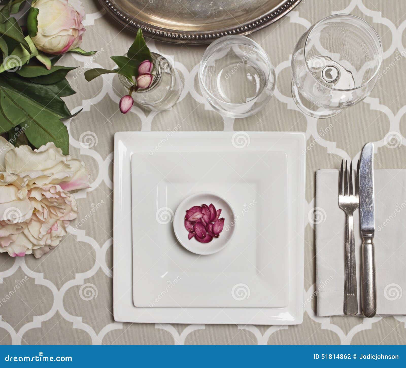 Overhead View of a Vintage Moroccan Wedding Reception Table Sett Stock ...