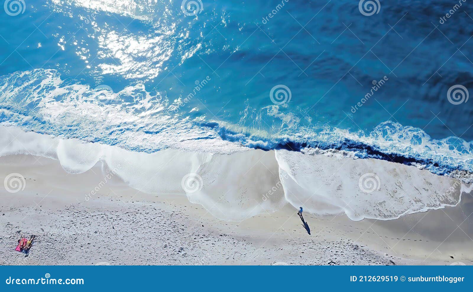 Overhead View of Waves on a Beach Stock Image - Image of crashing ...