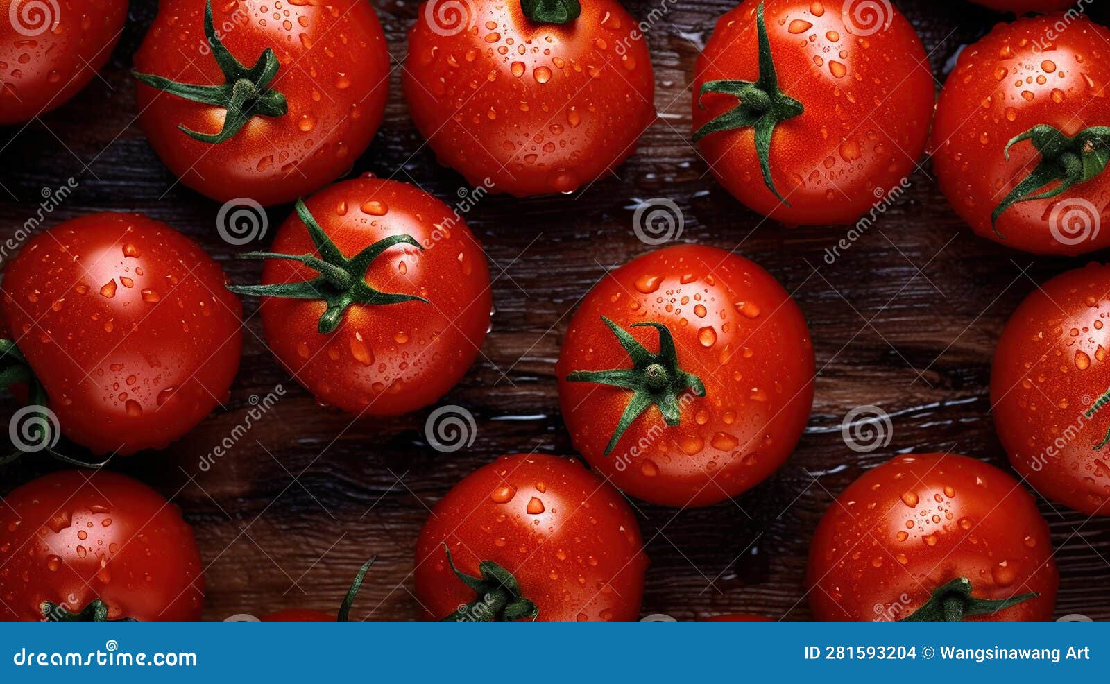 Overhead View of Wet Tomatoes Generative AI Stock Illustration ...