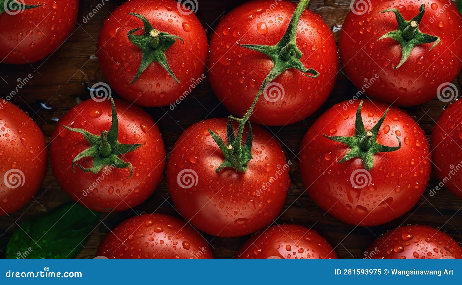 Overhead View of Wet Tomatoes Generative AI Stock Illustration ...