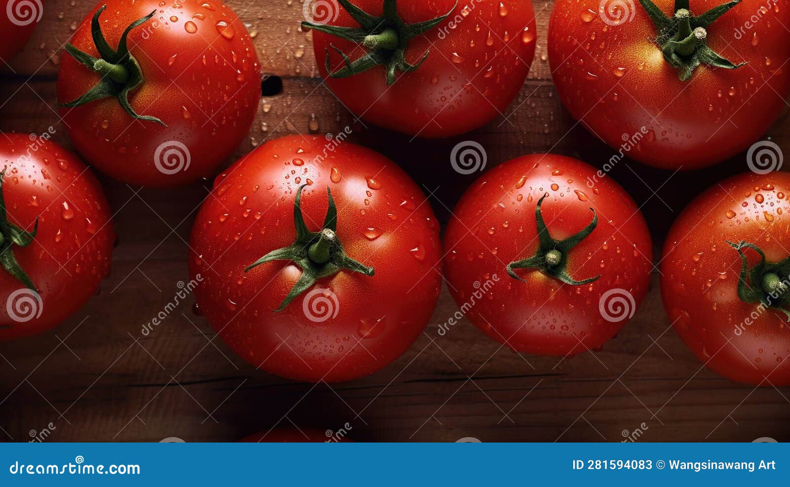 Overhead View of Wet Tomatoes Generative AI Stock Illustration ...