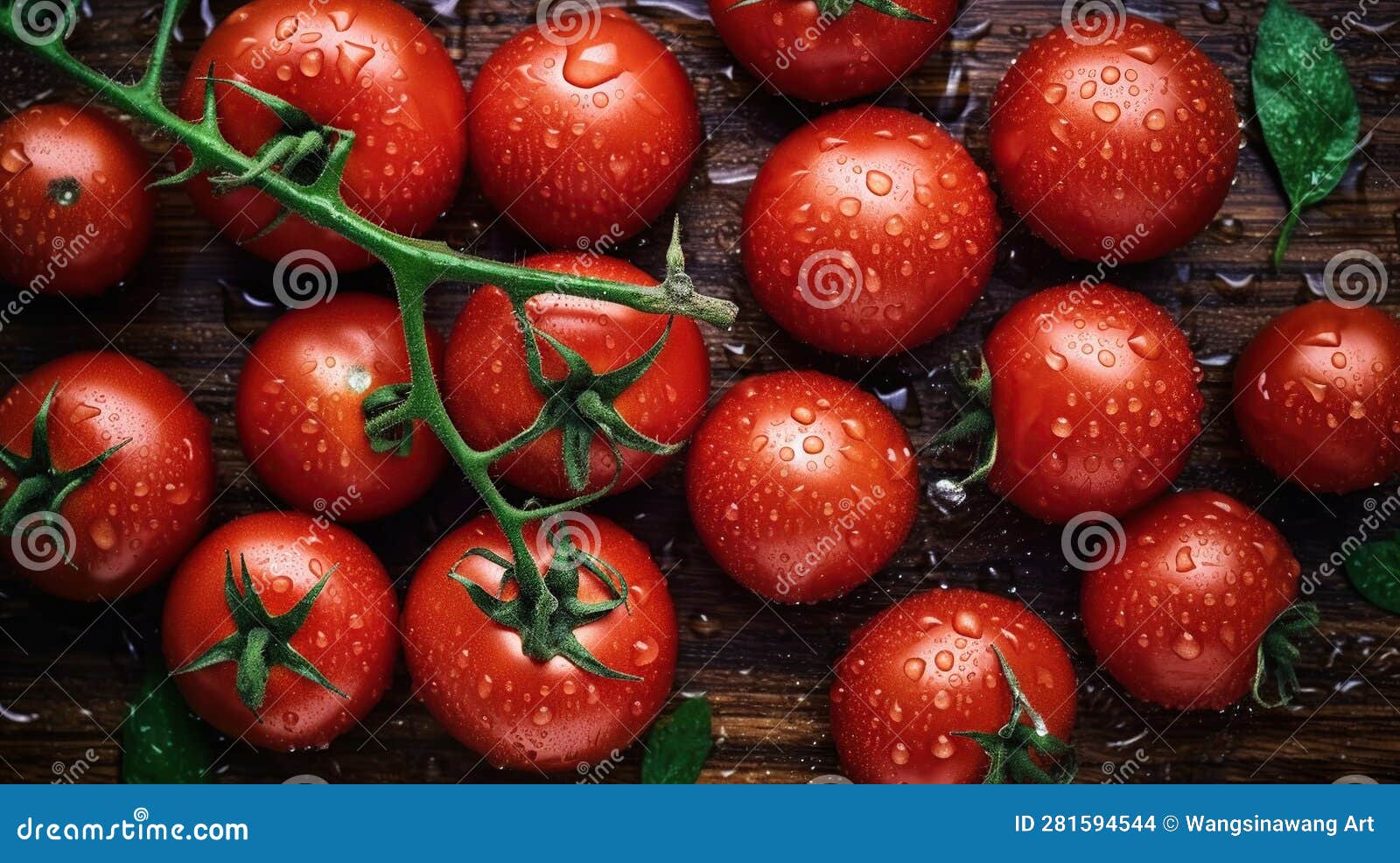 Overhead View of Wet Tomatoes Generative AI Stock Photo - Image of ...