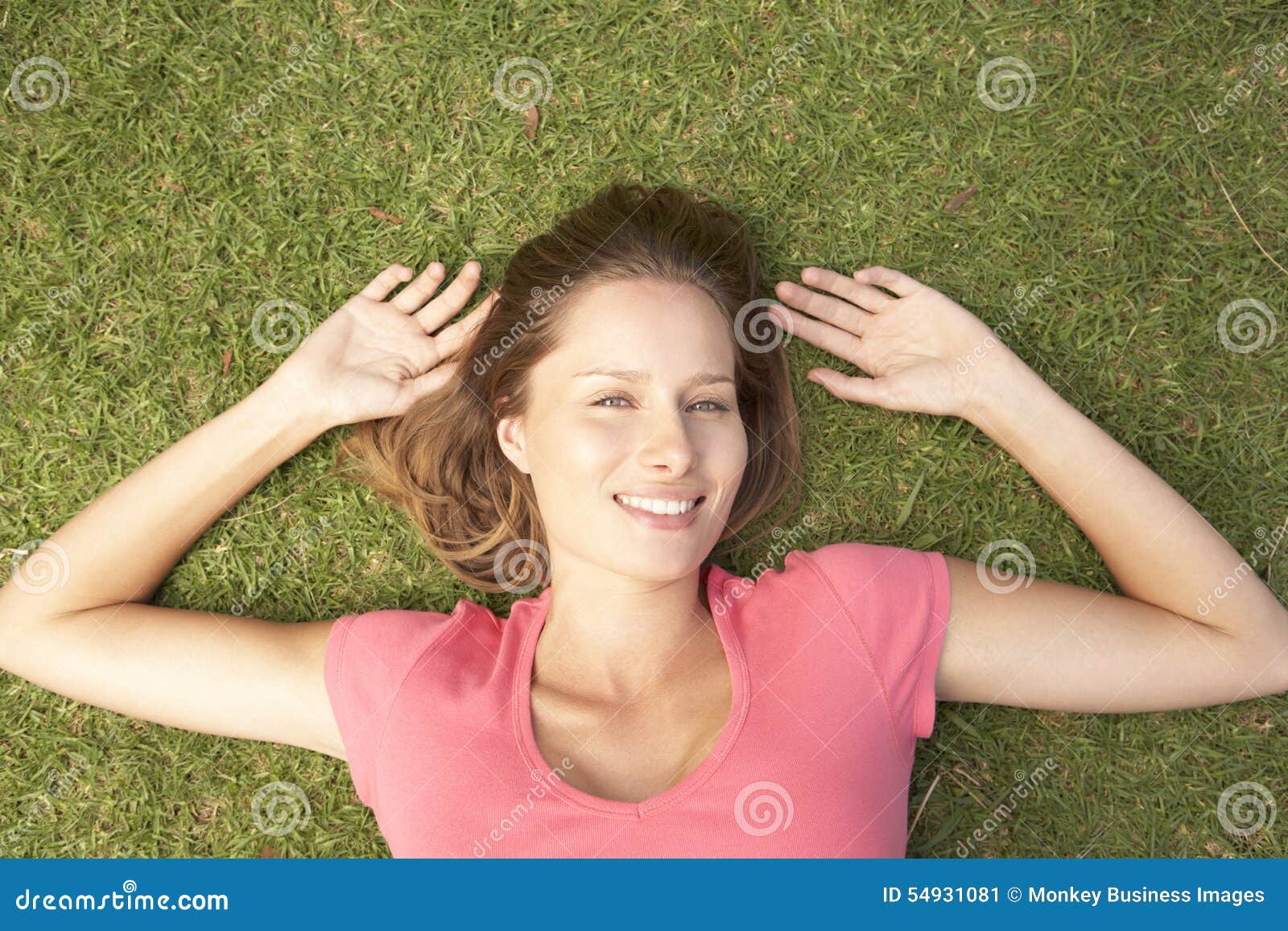 Overhead View of Young Woman Stock Image - Image of smiling, lifestyle ...