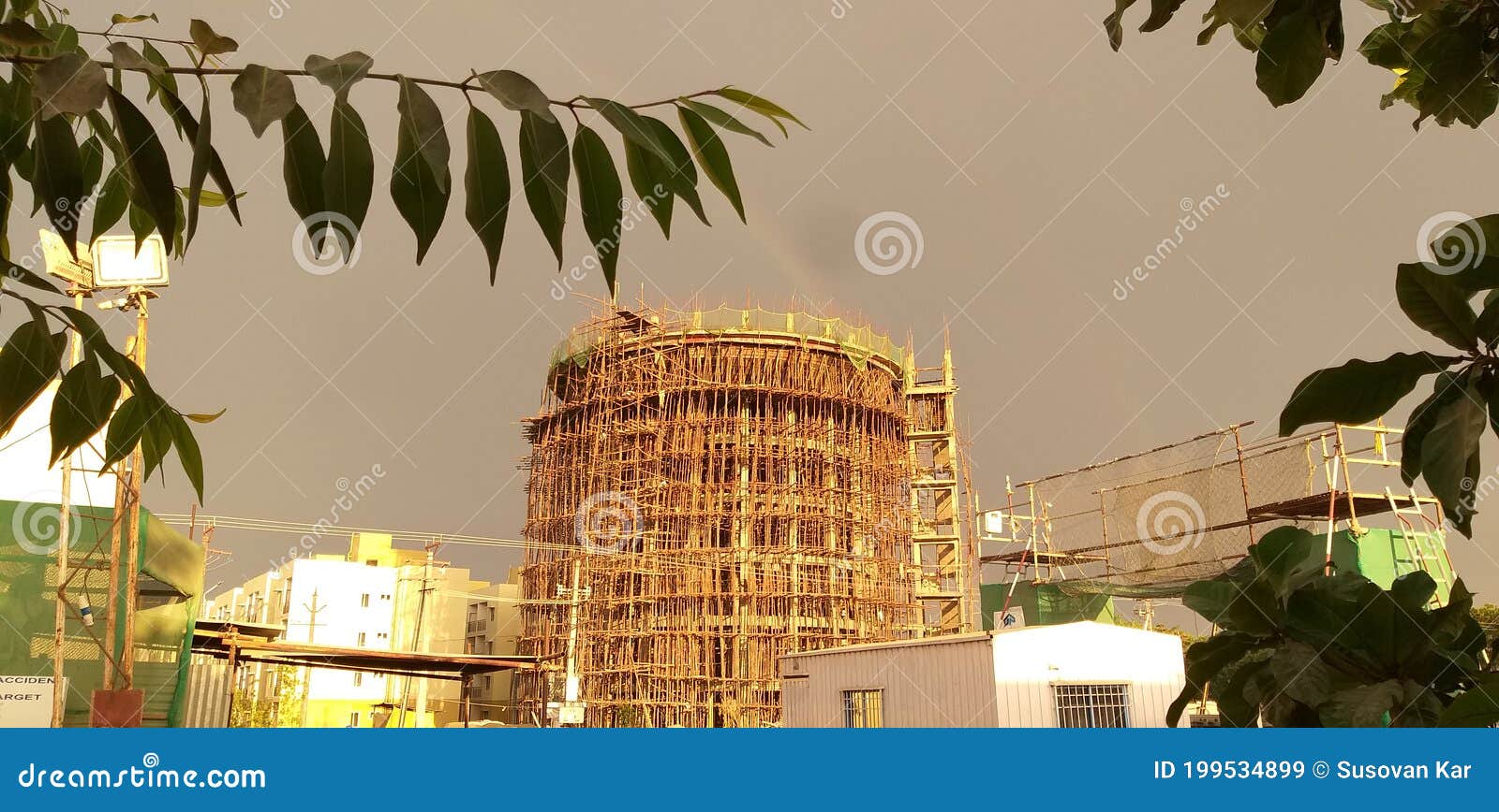 Overhead Water Tank is in Under Construction. Stock Image - Image of ...