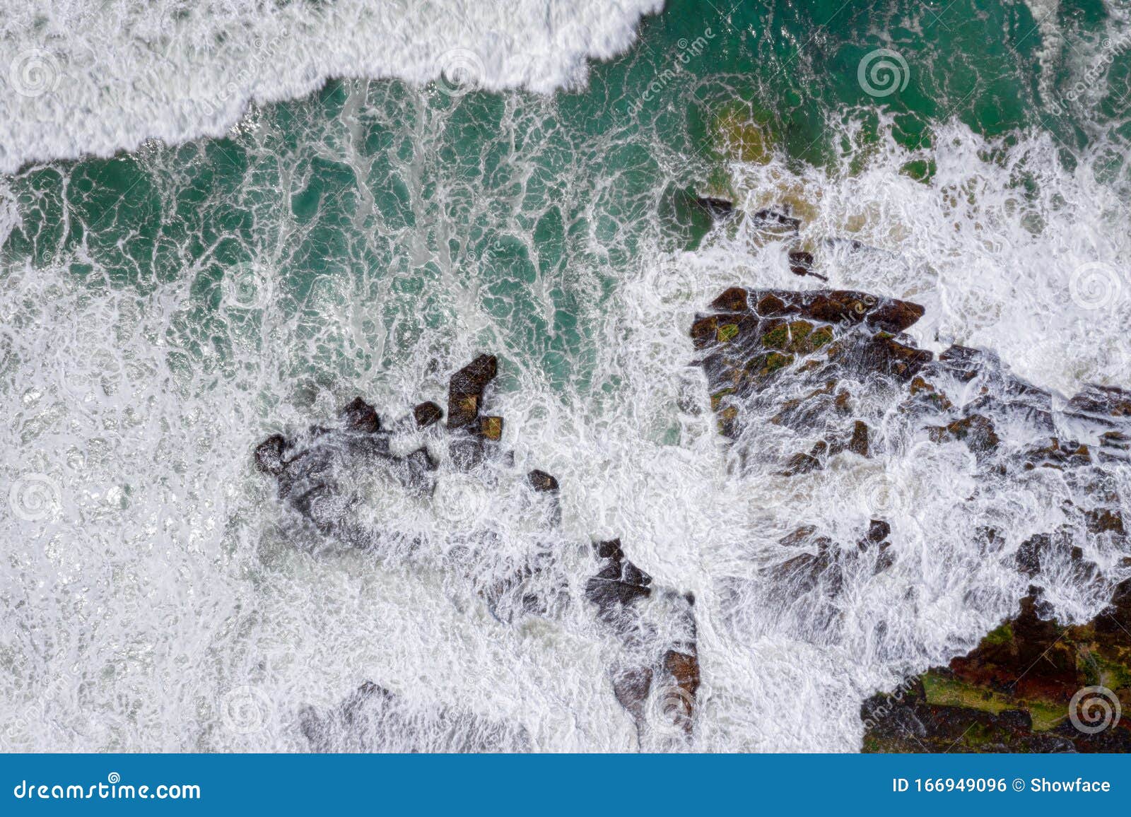 Overhead Wave Action Over Coastal Rocks Stock Photo - Image of coast ...