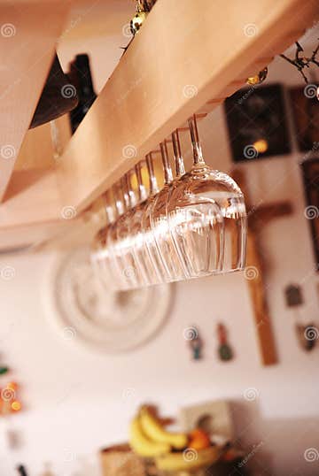 Overhead Wine Glass Rack stock image. Image of drink, holder - 1842253