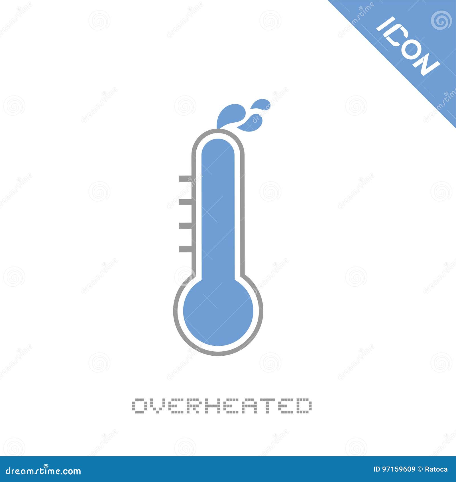 Overheated icon stock vector. Illustration of pump, cooler - 97159609