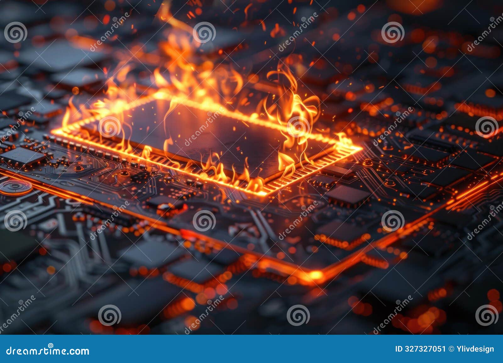 CPU Overheating By Big Data. A Computer Processor With Millions Of ...