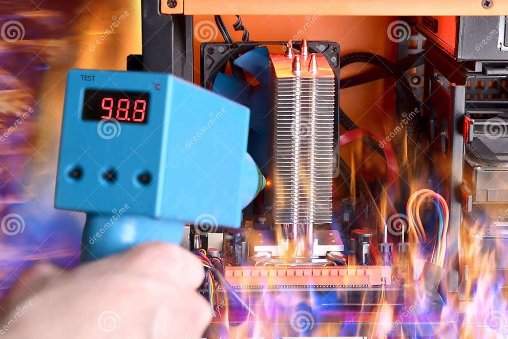 Concept of Overheating of a Computer Cooling System Stock Image - Image ...