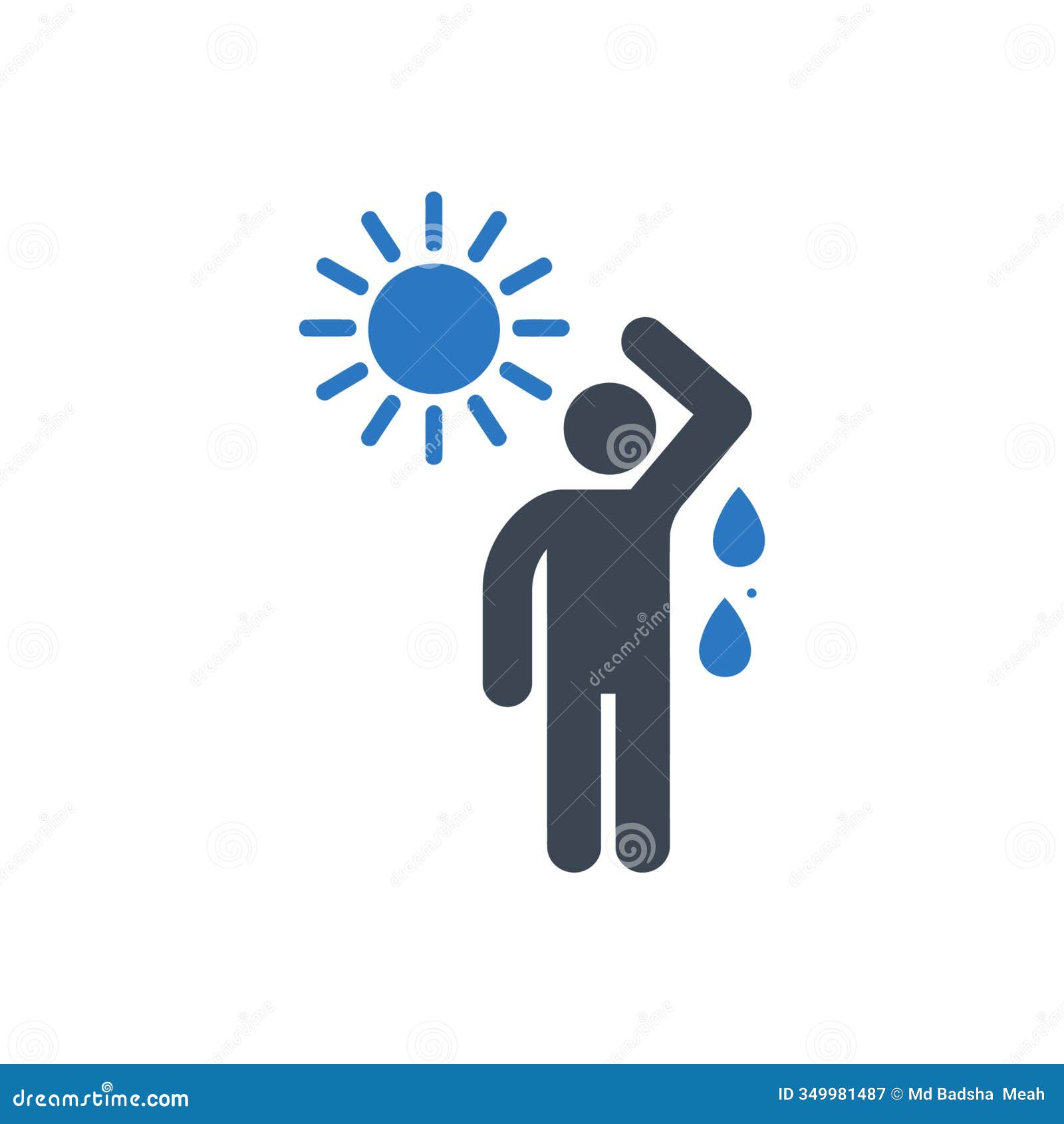 Overheating in Sun Icon stock illustration. Illustration of heat ...