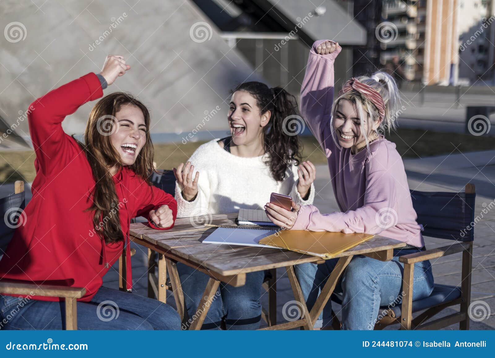 Overjoyed Students Celebrating Successful Final Tests Stock Photo ...
