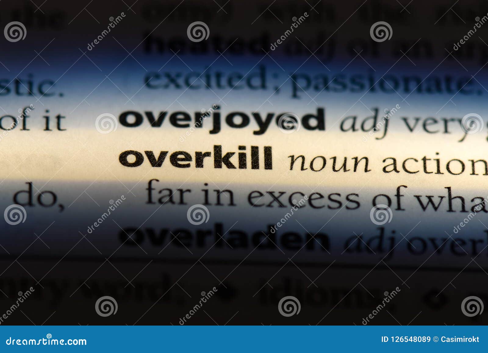 Overkill stock image. Image of paper, overkill, word - 126548089