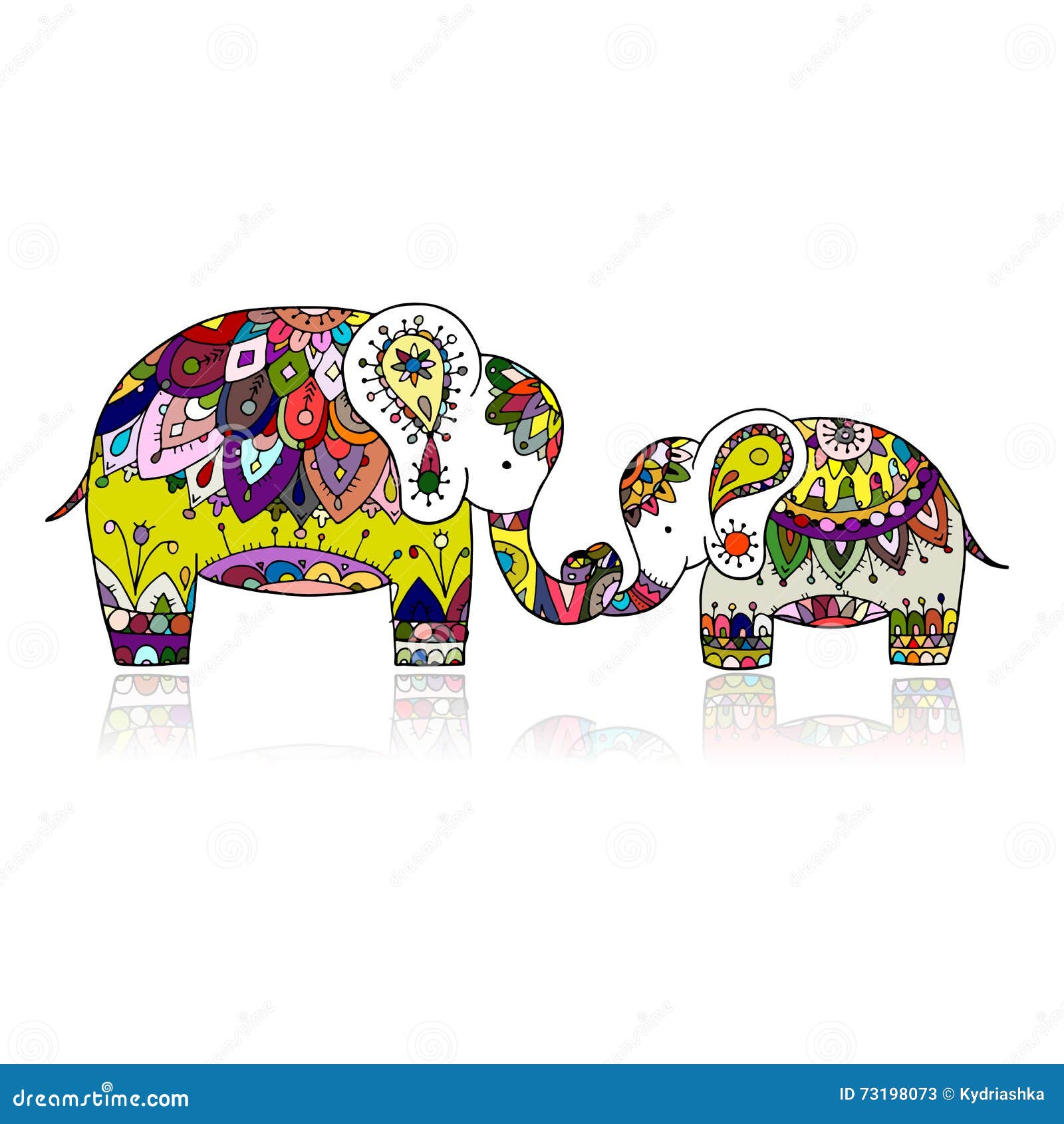 Overladen Olifant, Schets Voor Uw Ontwerp Vector Illustratie ...