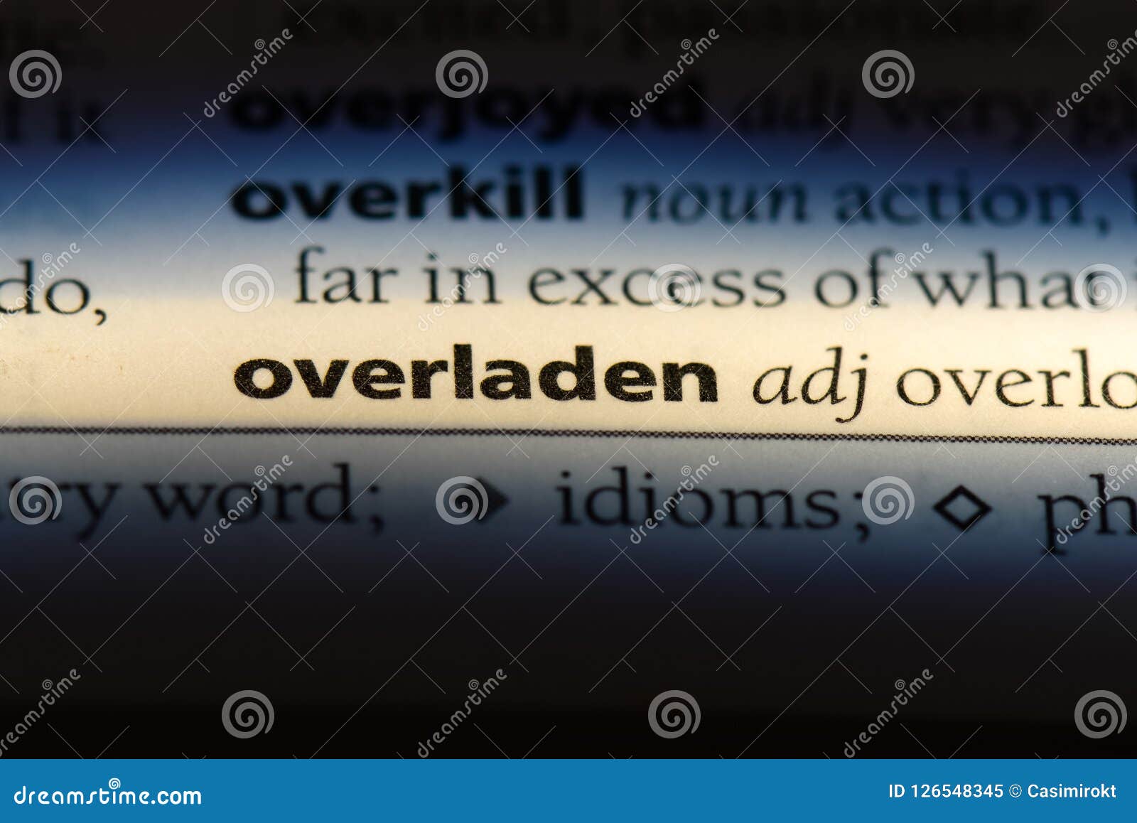 Overladen stock image. Image of paper, closeup, dictionary - 126548345