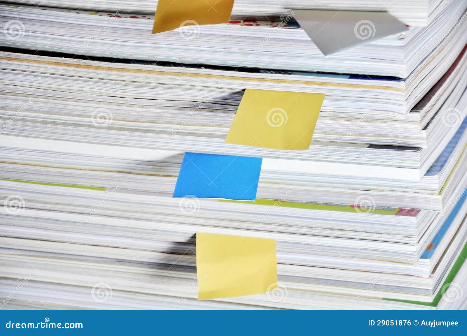 Overlap Books and Note Paper Stock Photo - Image of editorial ...