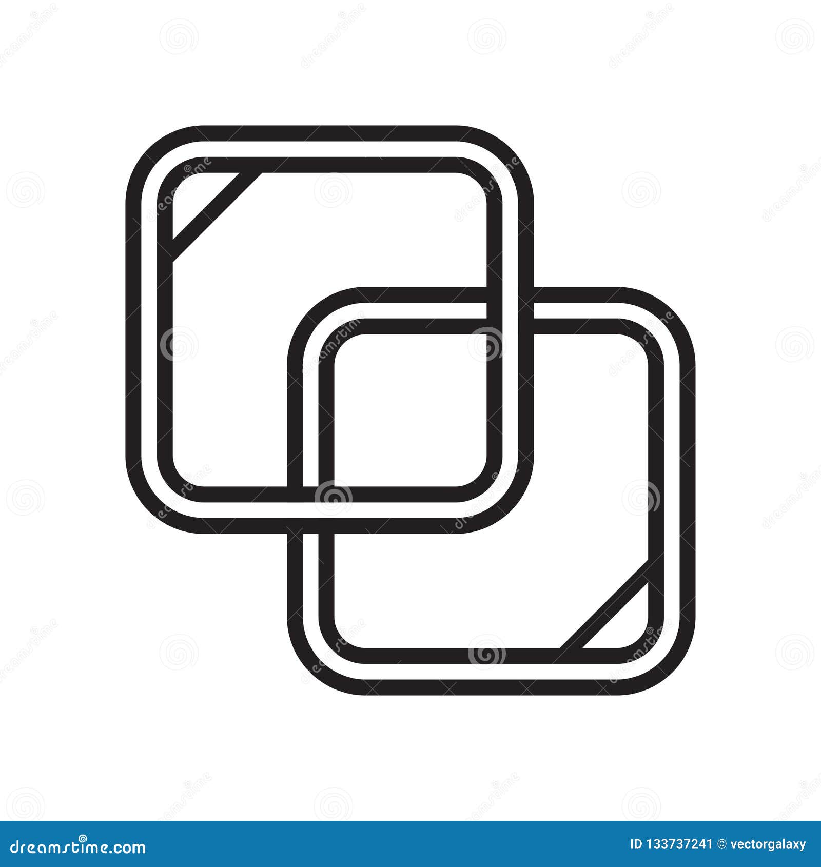 Overlap Icon Vector Sign and Symbol Isolated on White Background Stock ...