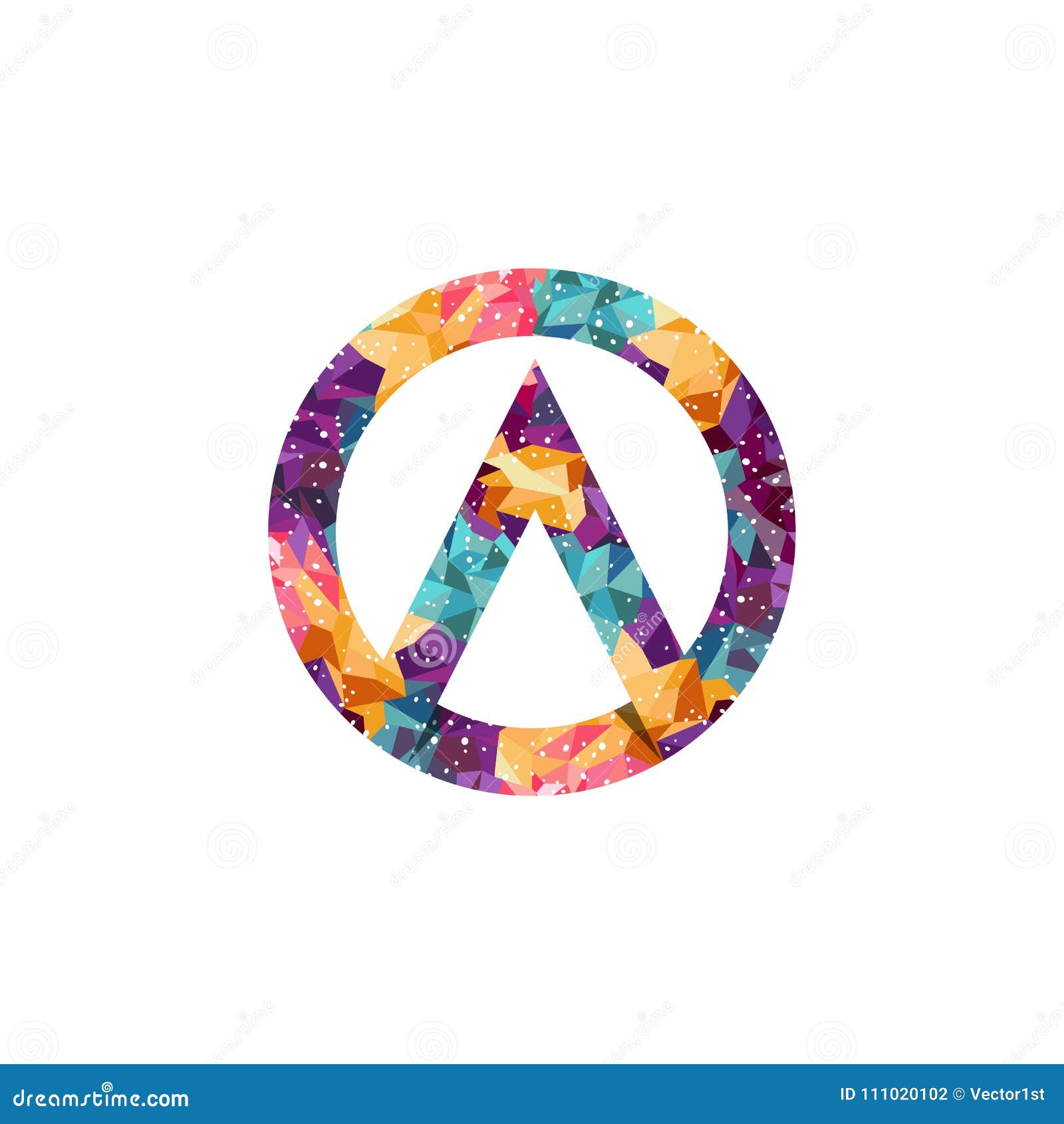 Overlap Shape Triangle Round Circle Sign Stock Vector - Illustration of ...