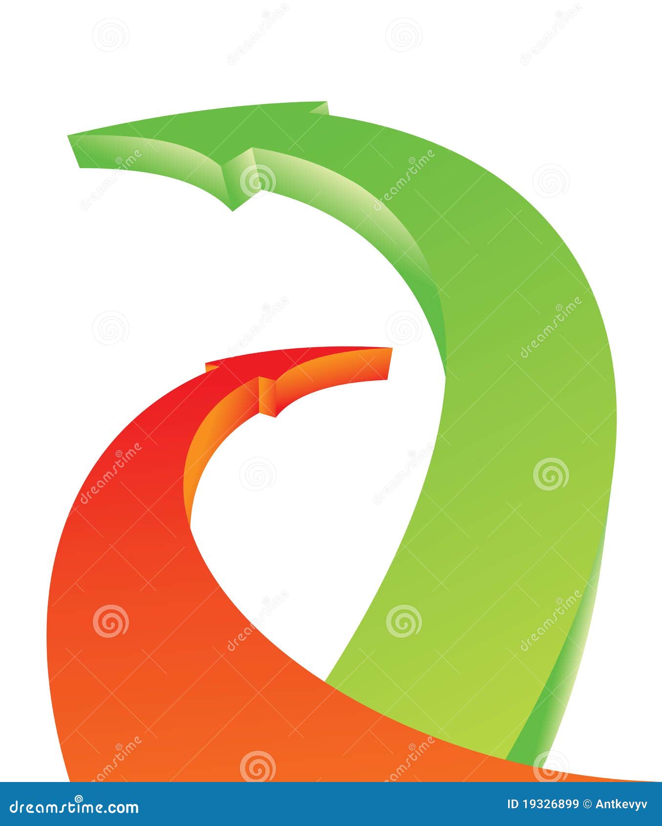 Overlapped bending arrows stock vector. Illustration of metaphor - 19326899